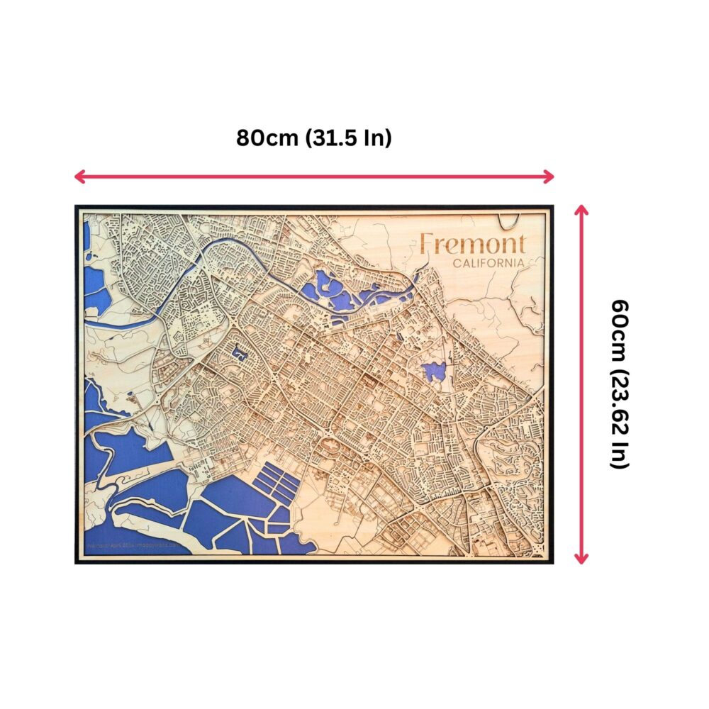 Fremont Wooden Map - Elegant Map
