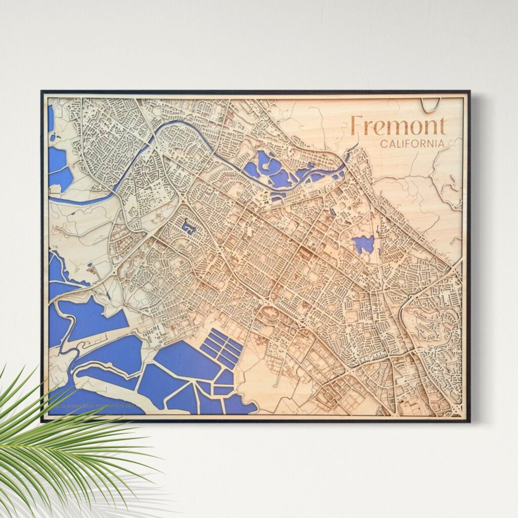 Fremont Wooden Map - Elegant Map