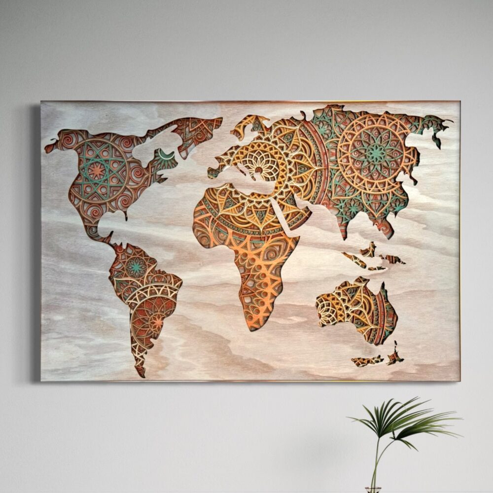 Mandala World Map - Elegant Map