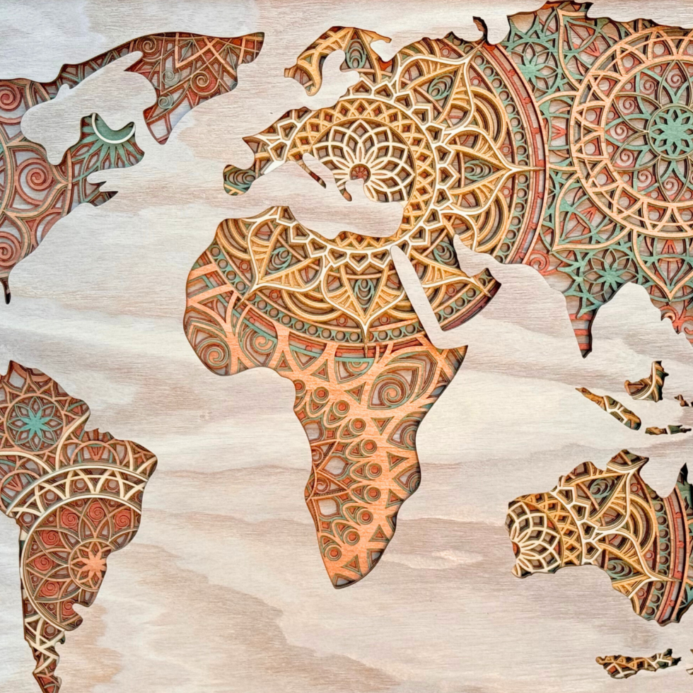 Mandala World Map - Elegant Map