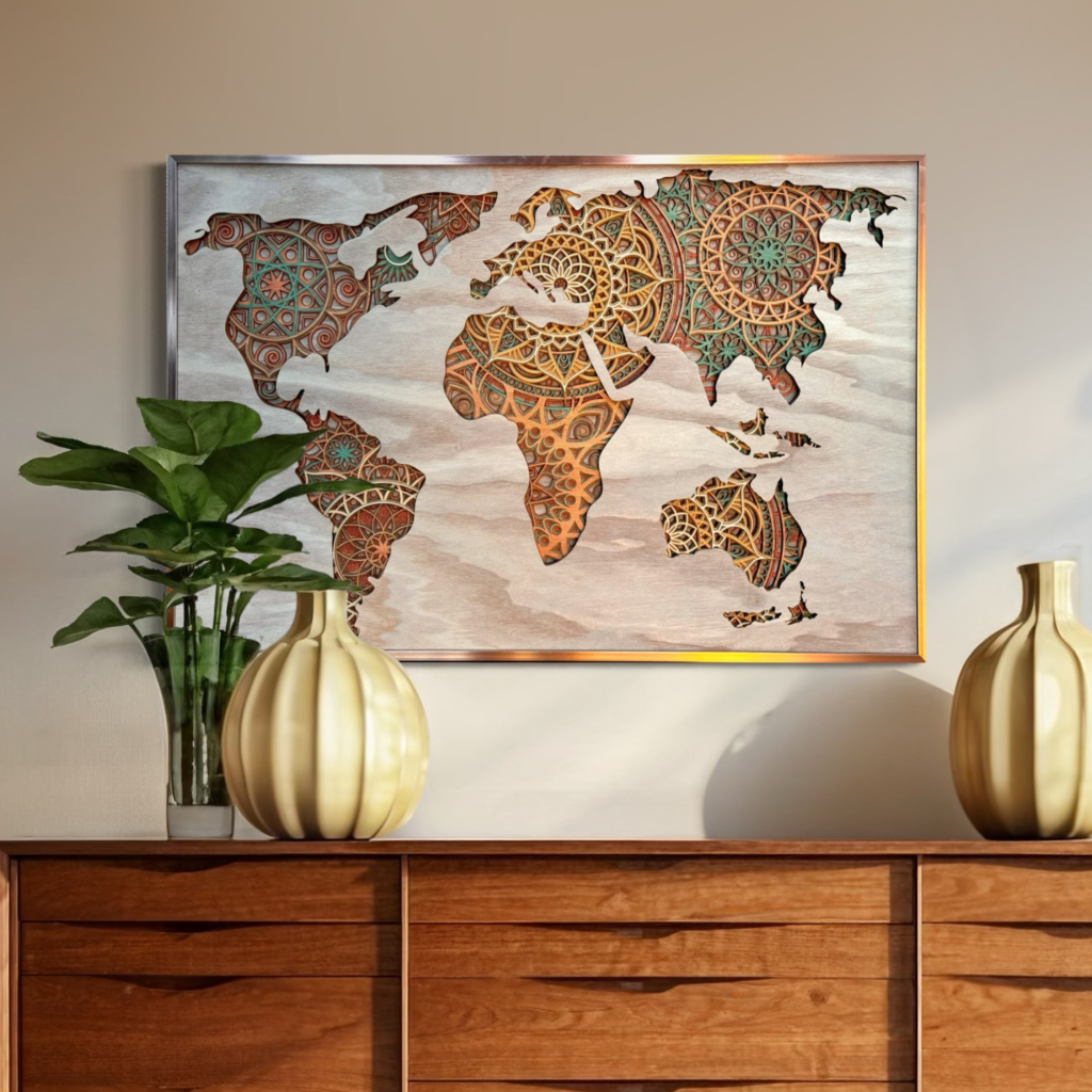 Mandala World Map - Elegant Map