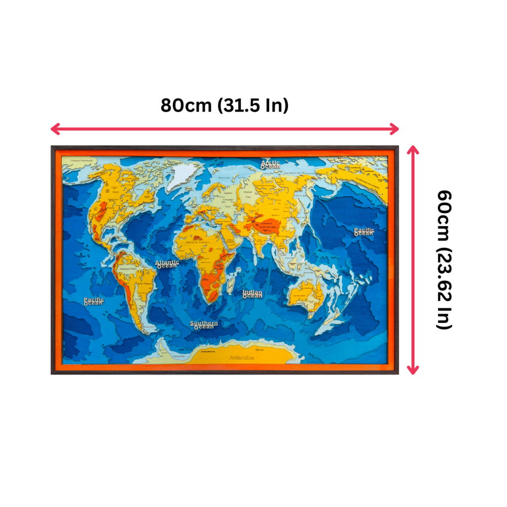 Elevated Art World Map - Elegant Map
