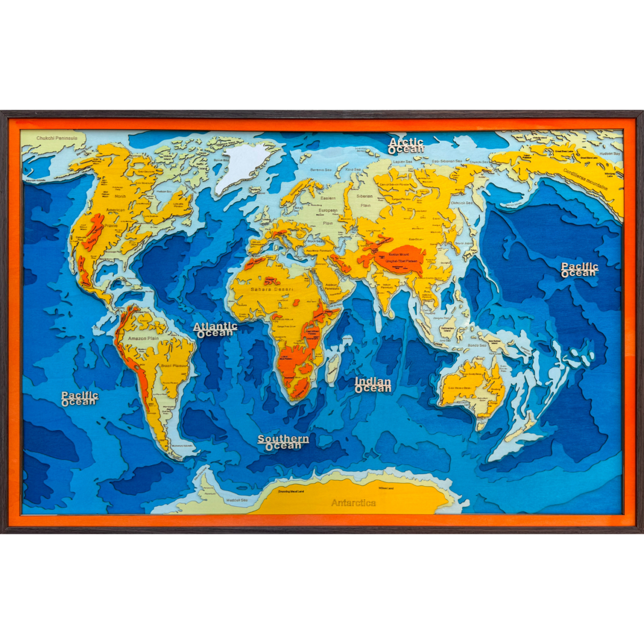 Elevated Art World Map - Elegant Map