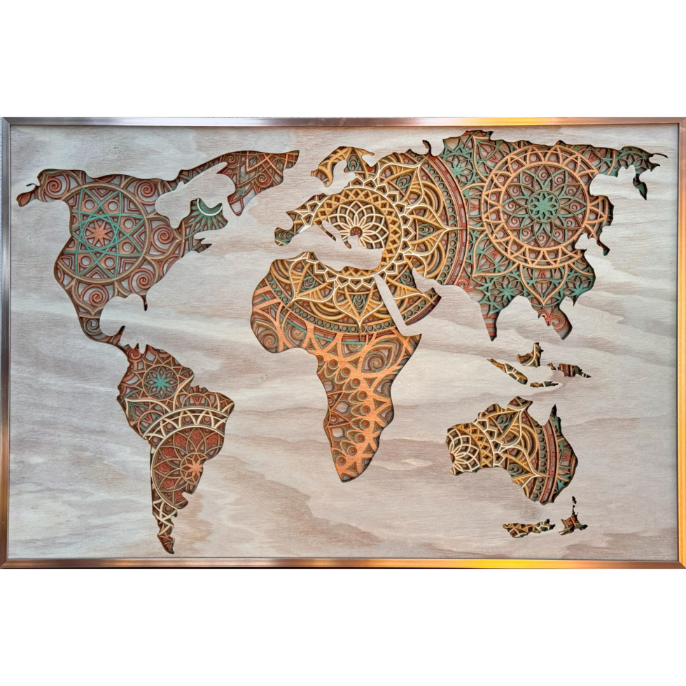 Mandala World Map - Elegant Map