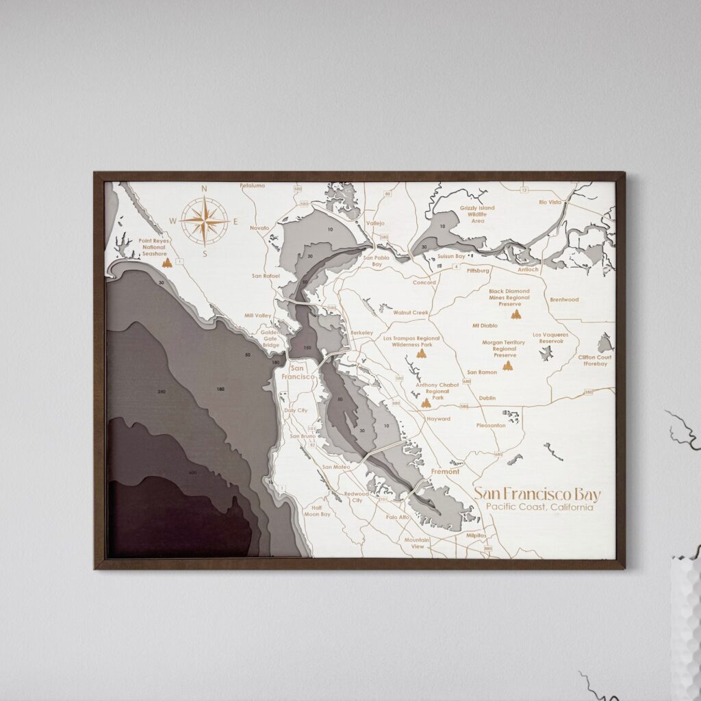 Bay Area Layered Map - Elegant Map